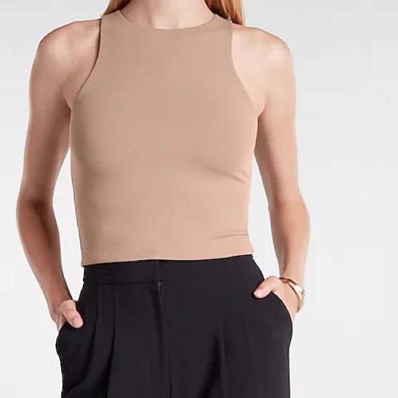 Express | Tops | Nwot Express Body Contour Cropped High Neck Tank ...